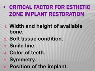 Dental implant in esthetic zone | PPTX