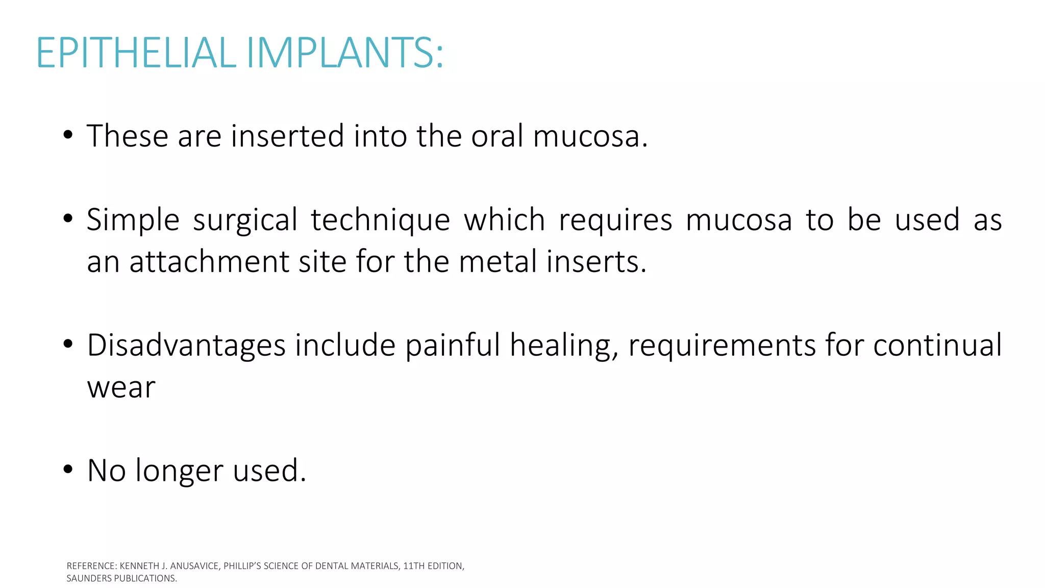 Dental implant materials | PPTX