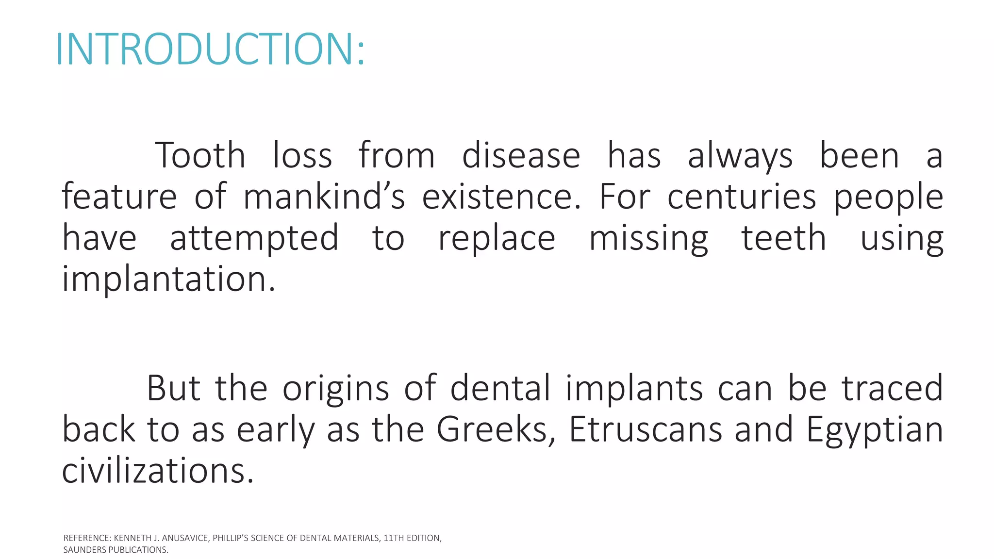 Dental implant materials | PPTX