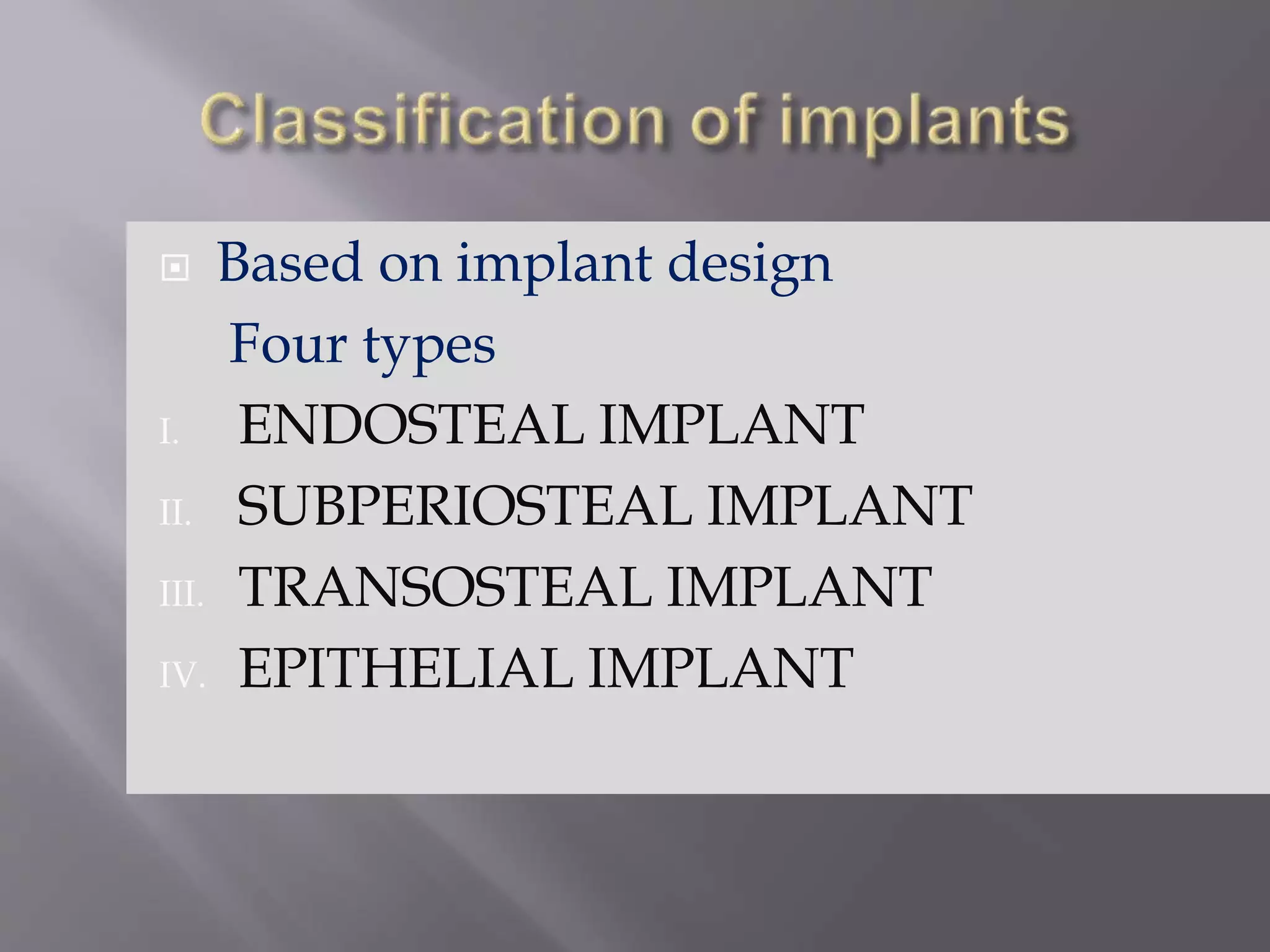 Basics of Dental implants | PPTX