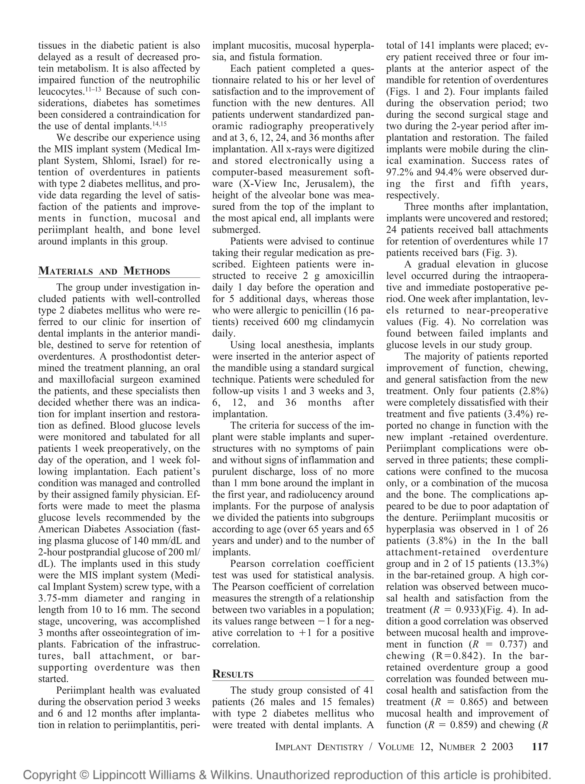 Dental implants in patients with type 2 diabetes | PDF