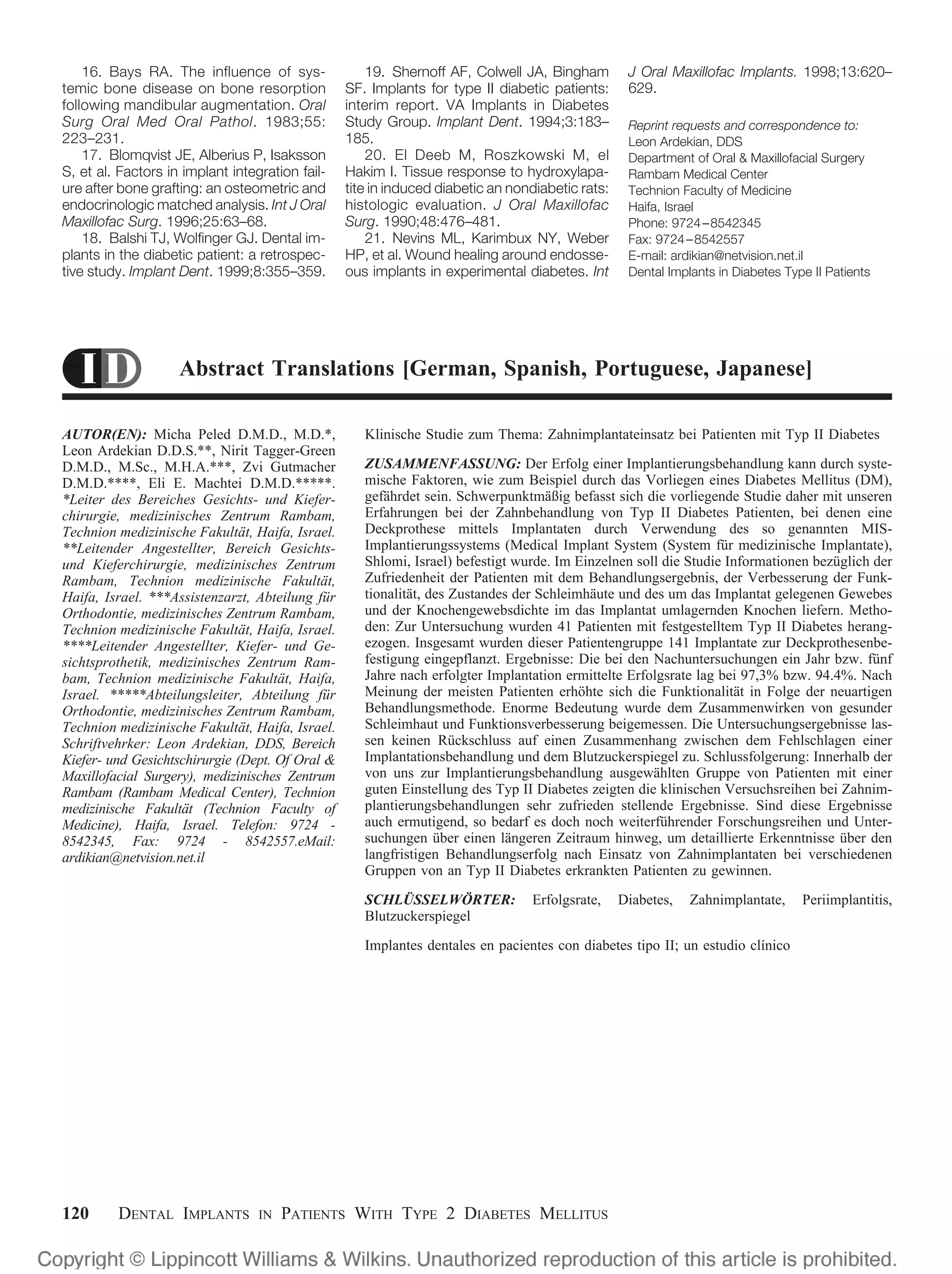 Dental implants in patients with type 2 diabetes | PDF