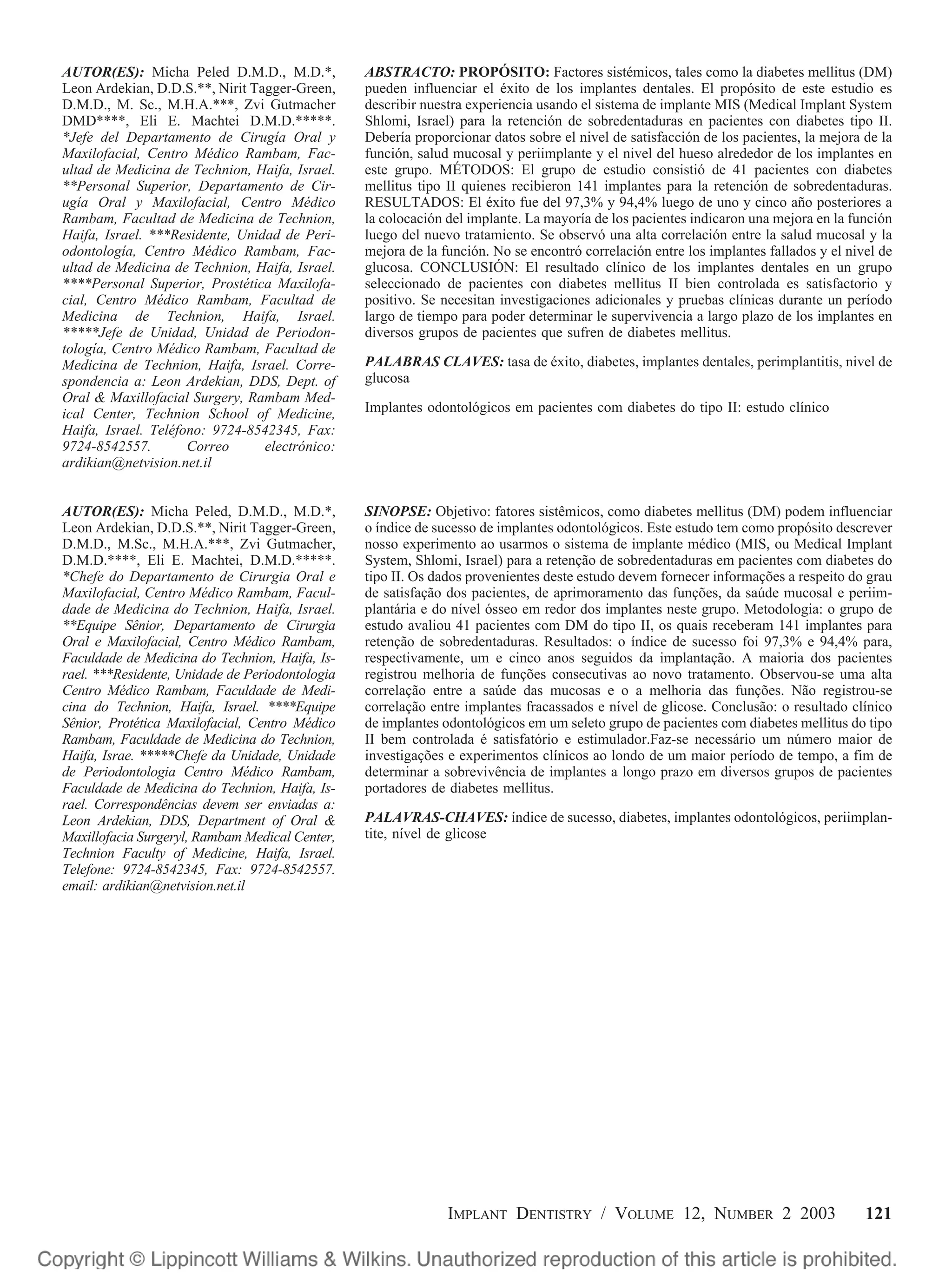 Dental implants in patients with type 2 diabetes | PDF
