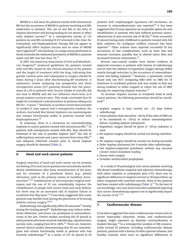 Dental implants in the medically compromised patient | PDF | Dental ...