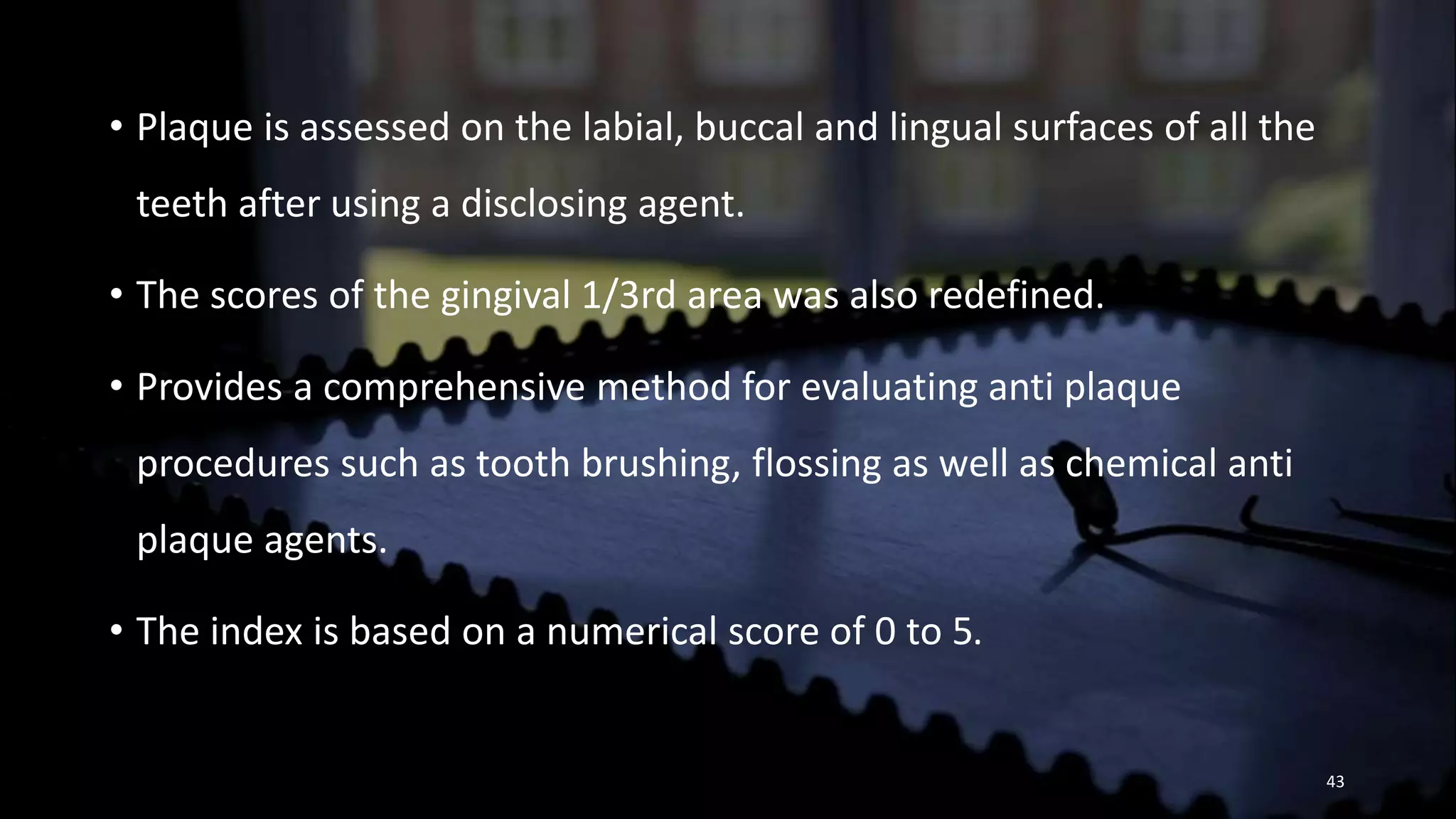 Dental indices | PPTX | Dental Health | Diseases and Conditions