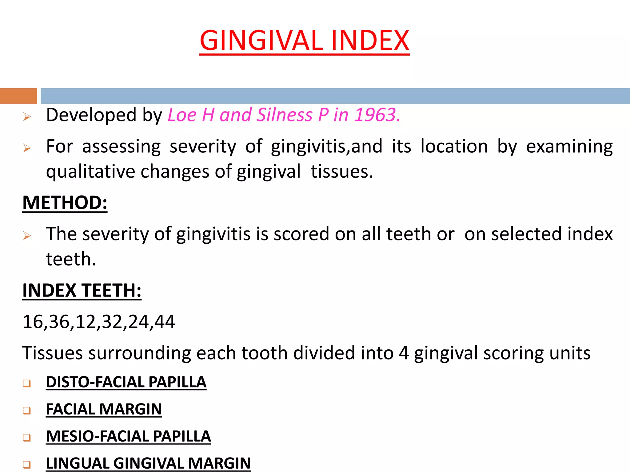 Periodontal indices | PPTX