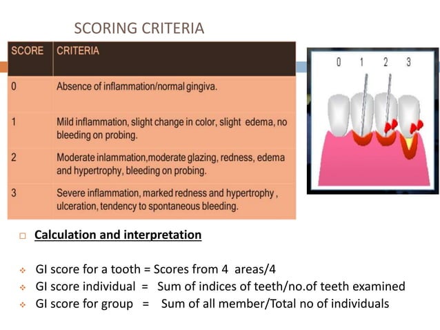 Periodontal indices | PPTX | Dental Health | Diseases and Conditions
