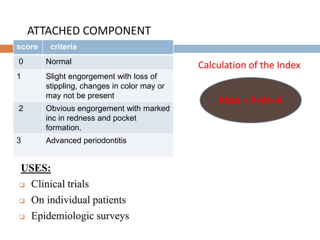 Periodontal indices | PPTX | Dental Health | Diseases and Conditions