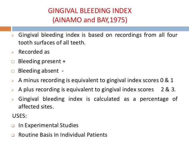 Gingival Bleeding Index – Gingival Index Chart – XUIDDG