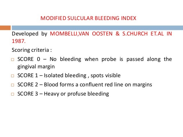 Periodontal indices
