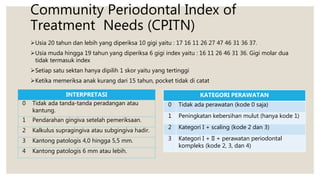 Dental Indices (Indeks Pemeriksaan Jaringan Penyangga / Periodontal ...