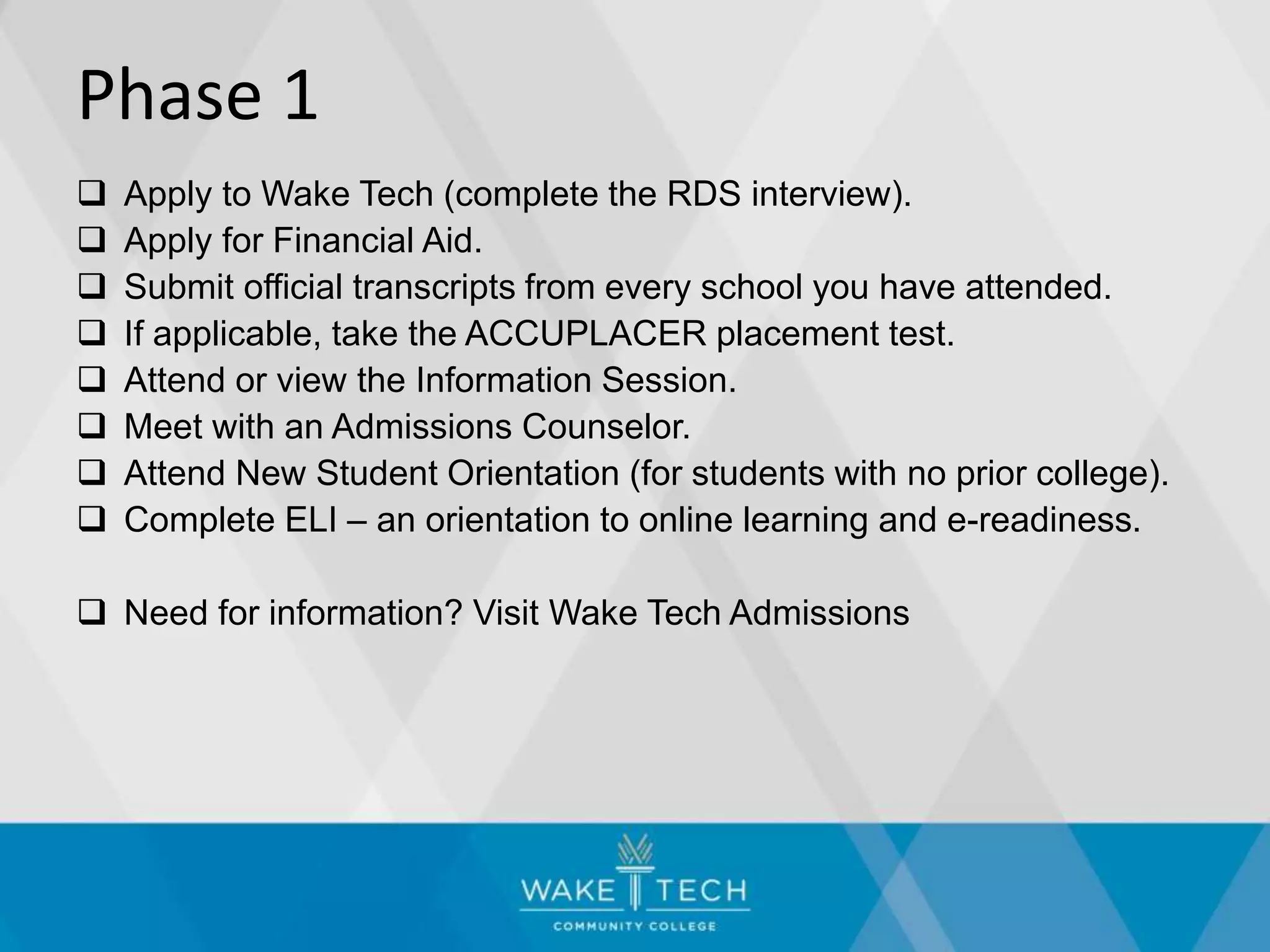 Wake Tech Dental Information Session | PPTX