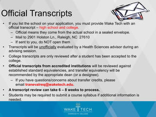 Wake Tech Dental Information Session | PPTX