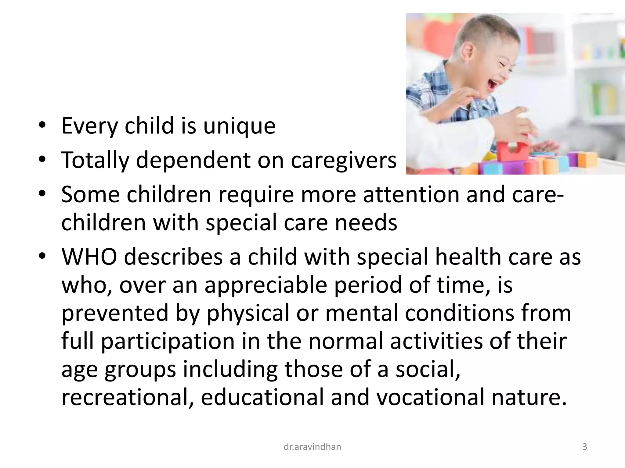 Dental management of children with special health care needs | PPTX