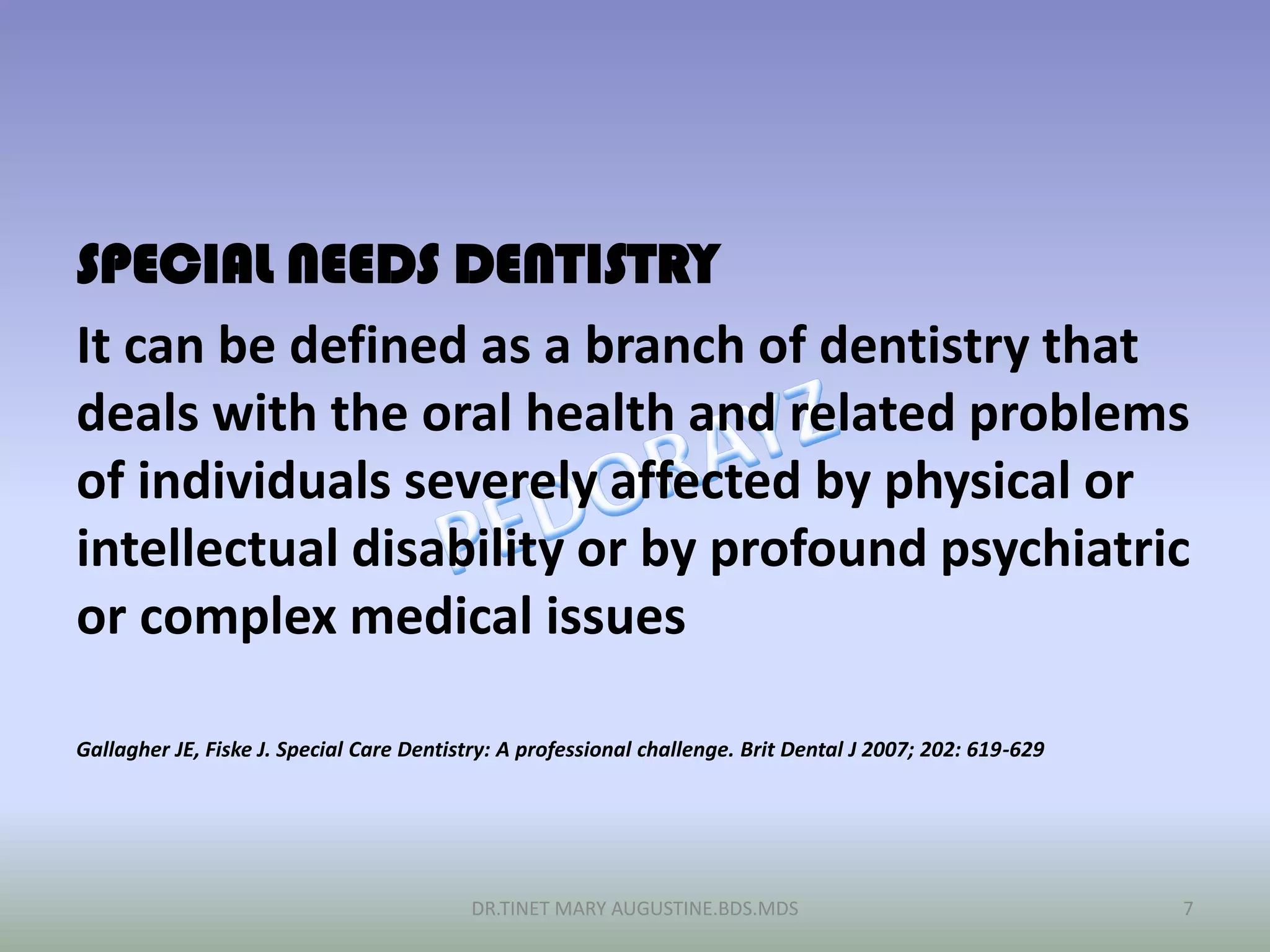 Dental management of children with special health care needs | PDF