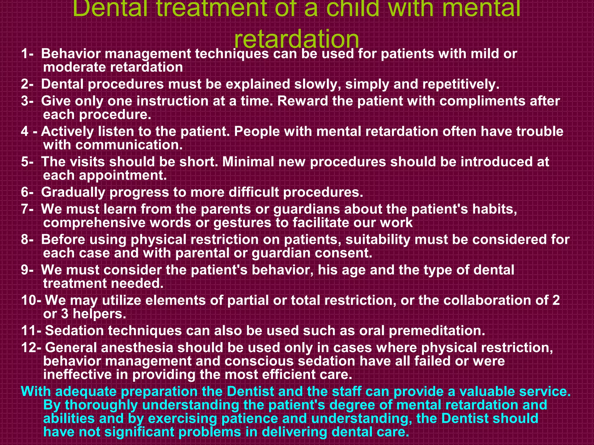 Dental management of handicapped children | PPT