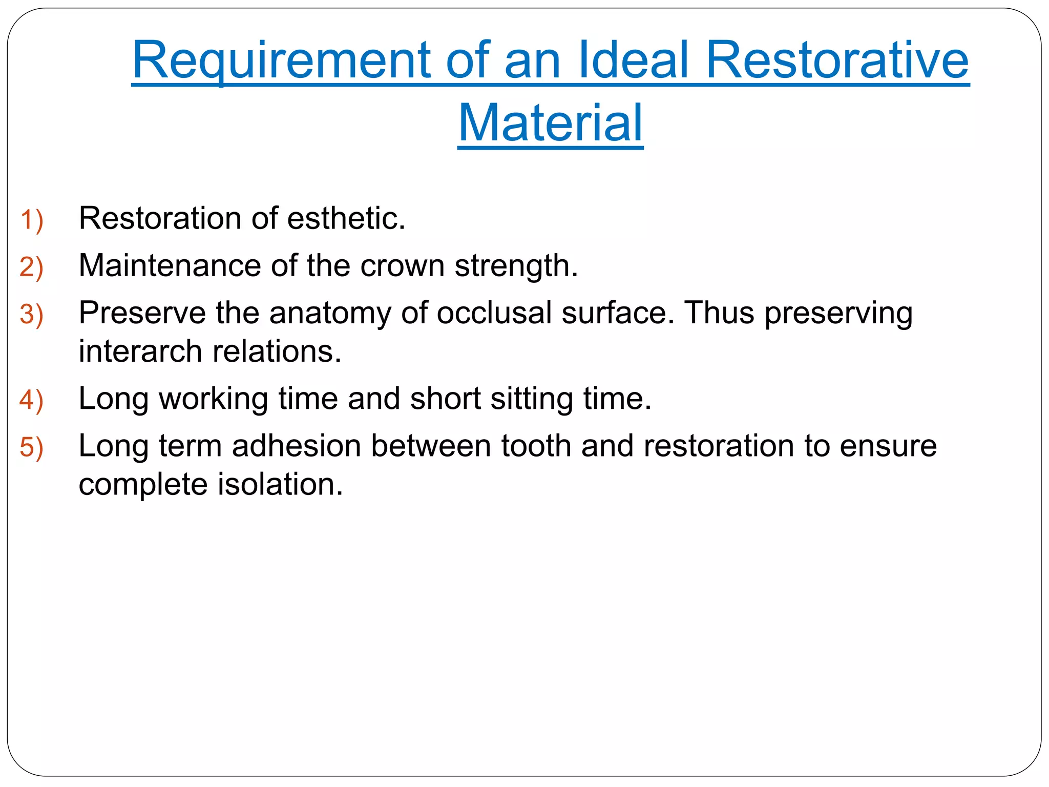 Dental restorative material in pediatric dentistry | PPTX