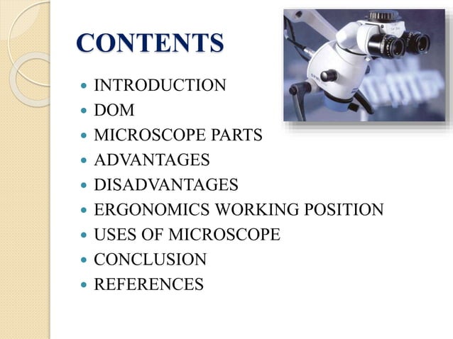 Dental operating microscope | PPTX | Photography | Arts and Crafts