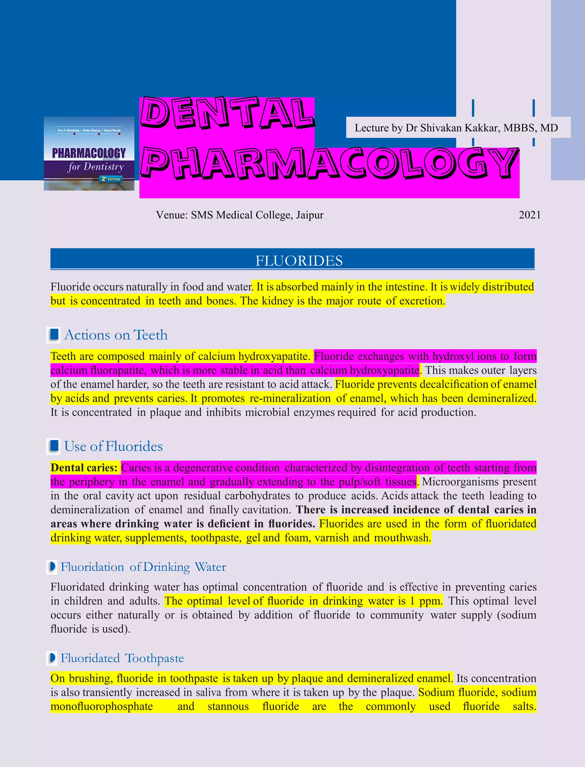 Dental Pharmacology | PDF