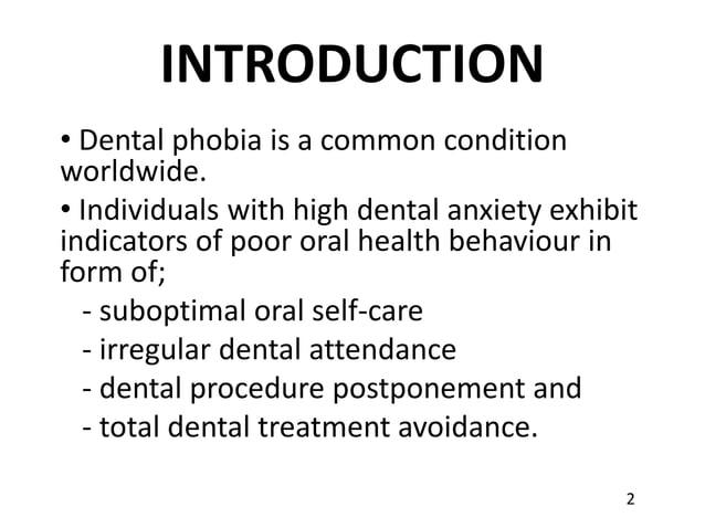 Dental Phobia - by Dr. J. O. Olaoye | PPT