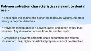 DENTAL POLYMERS IN PROSTHODONTICS & CROWN AND BRIDGE | PPTX
