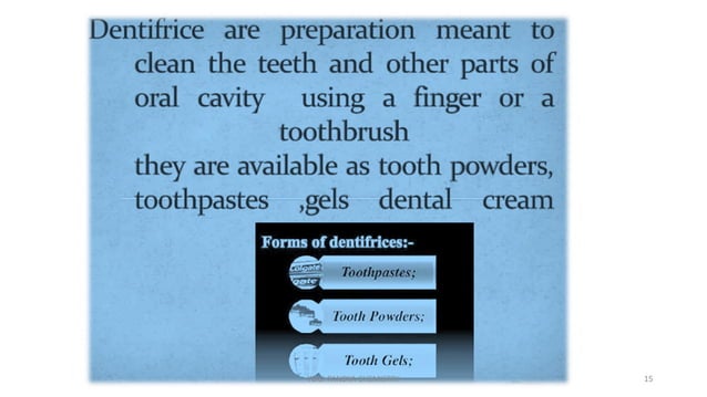 Dental products Dentifrice | PPT