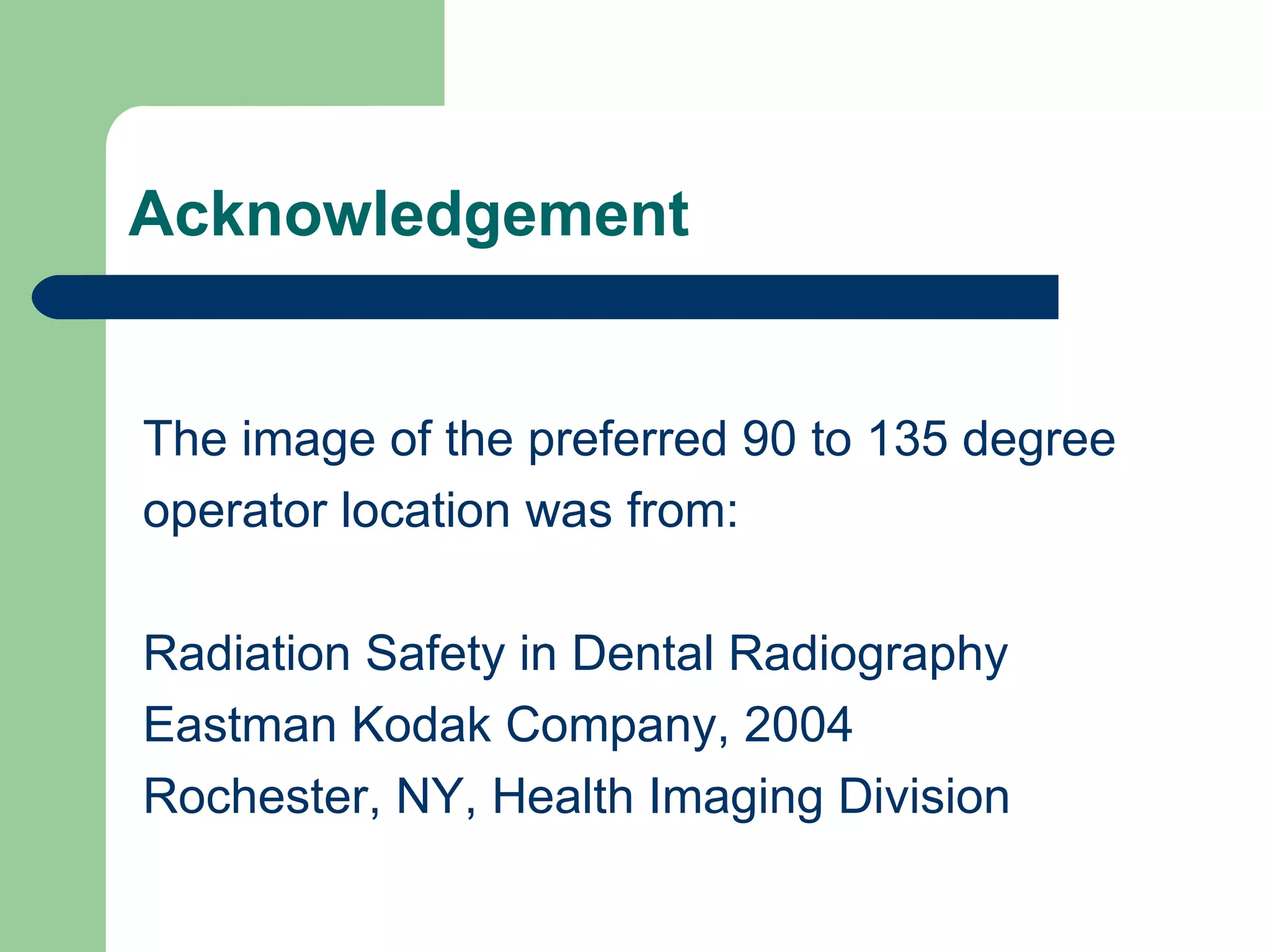 Dental Radiography Safety | PPT
