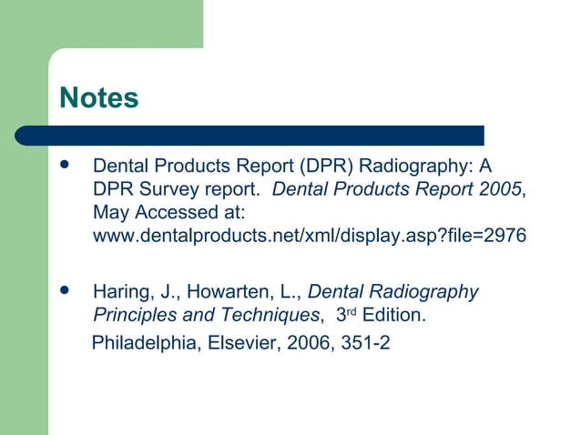 Dental Radiography Safety | PPT