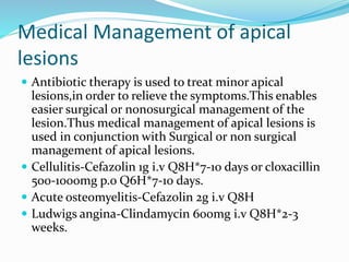 Dental sequalae of pulpitis and management of apical lesions | PPTX