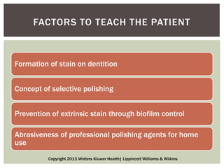 Dental stains, discolorations and polishing | PPSX