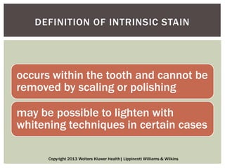 Dental stains, discolorations and polishing | PPSX