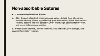 Dental suturing materials and techniques | PPTX