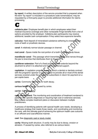 Dental terminology | PDF