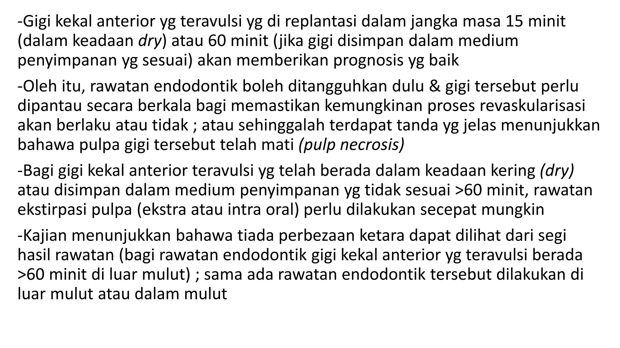 Pengurusan gigi kekal anterior yg teravulsi | PPT