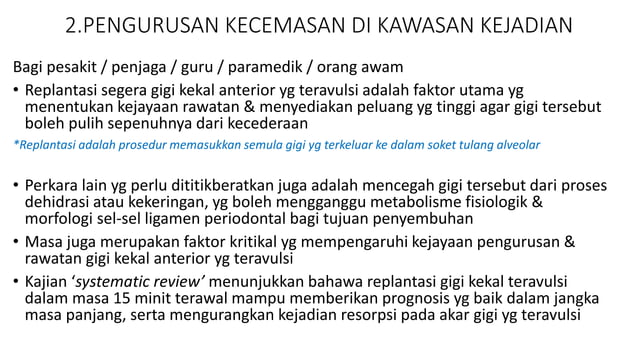 Pengurusan gigi kekal anterior yg teravulsi | PPT