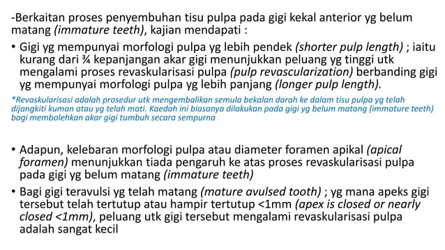 Pengurusan gigi kekal anterior yg teravulsi | PPT