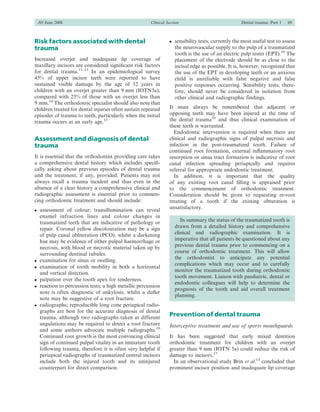 Dental trauma an overview of its influence on the management of ...