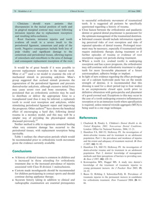 Dental trauma an overview of its influence on the management of ...