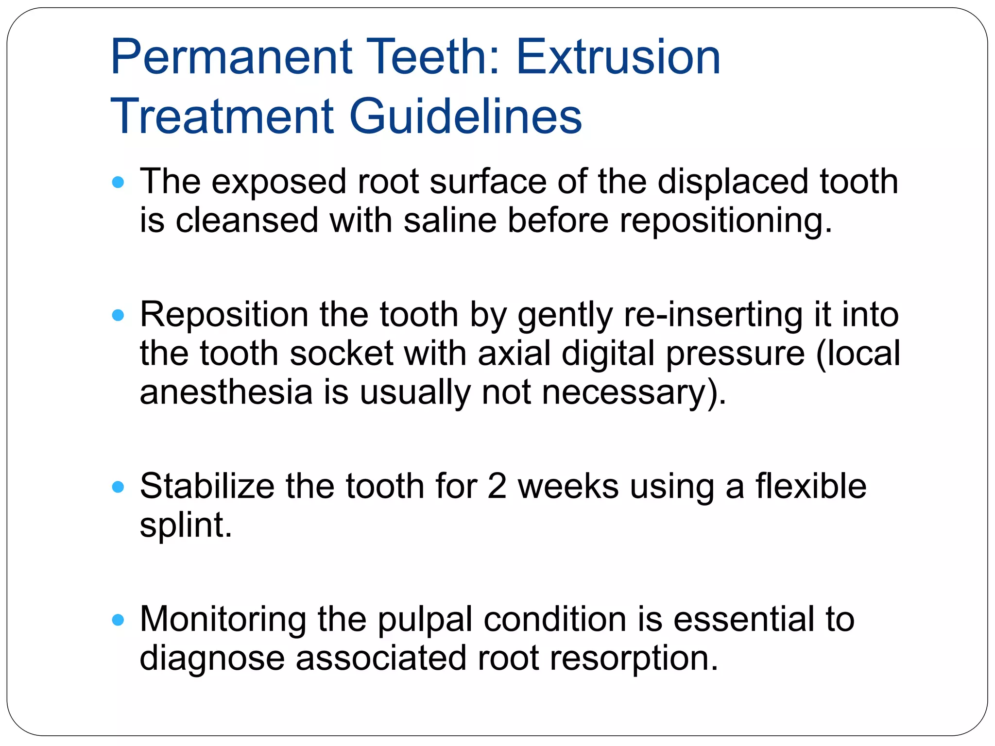 Dental trauma to permanent teeth | PPTX