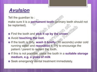 management of traumatic dental injuries in children.pptx