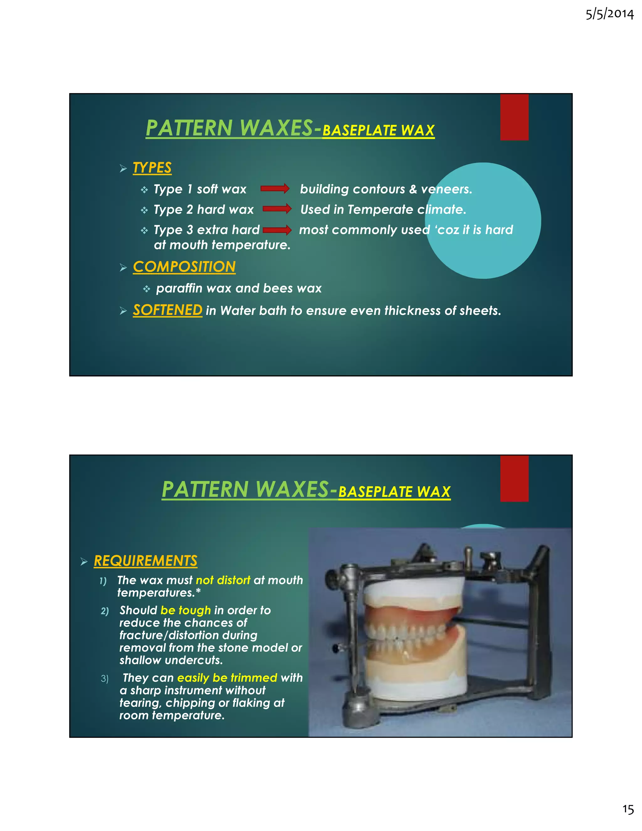 Dental waxes | PDF