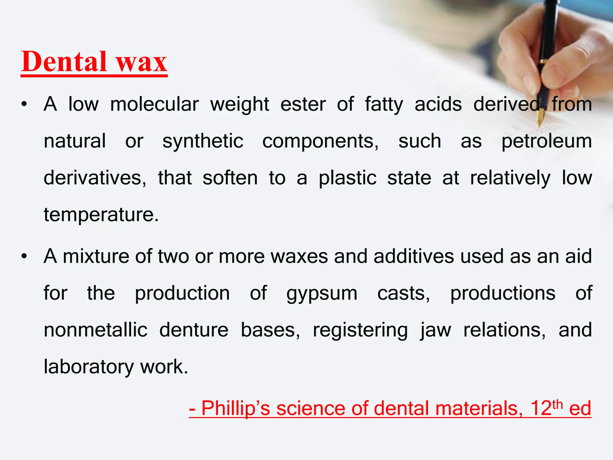 Dental waxes by Dr. Jagadeesh kodityala | PPTX