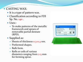 Dental waxes | PPTX | Oral care | Personal Care