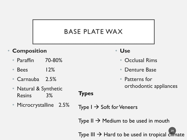 Dental Waxes notes .....................Dental Waxes notes ...
