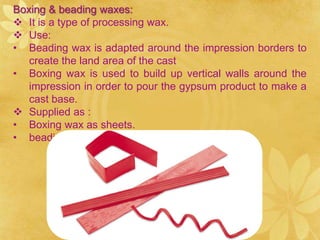 Dental waxes\dental materials ppt | PPTX