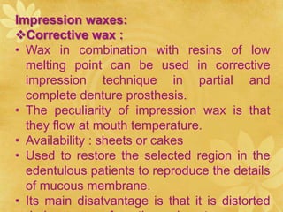 Dental waxes\dental materials ppt | PPT