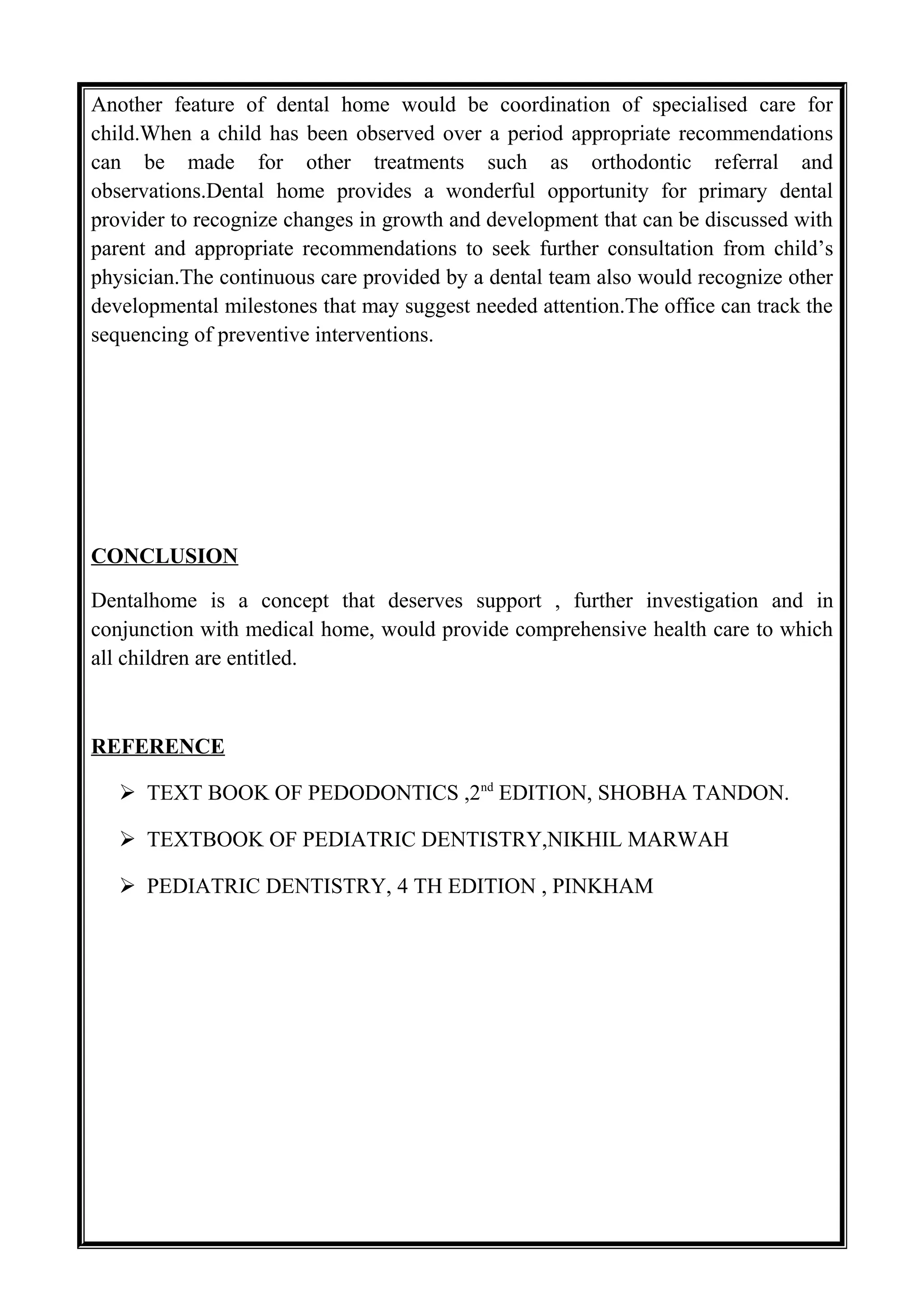 Dental home | DOC