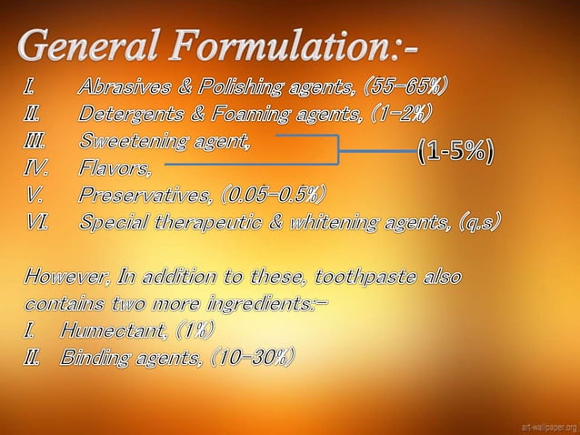 Dentifrices & “Formulation of Dentifrices” | PPTX