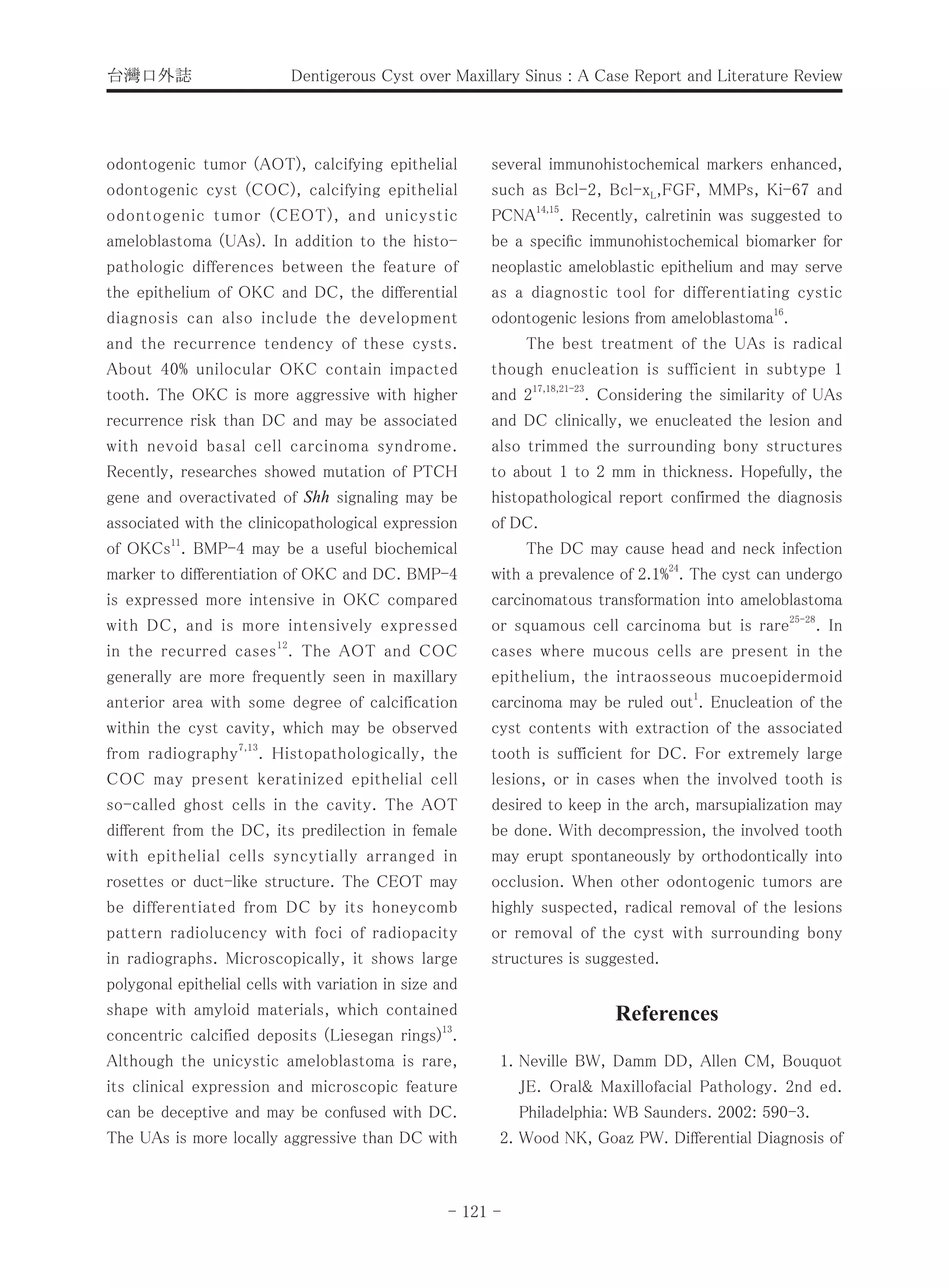 Dentigerous cyst over maxillary sinus a case report and literature ...