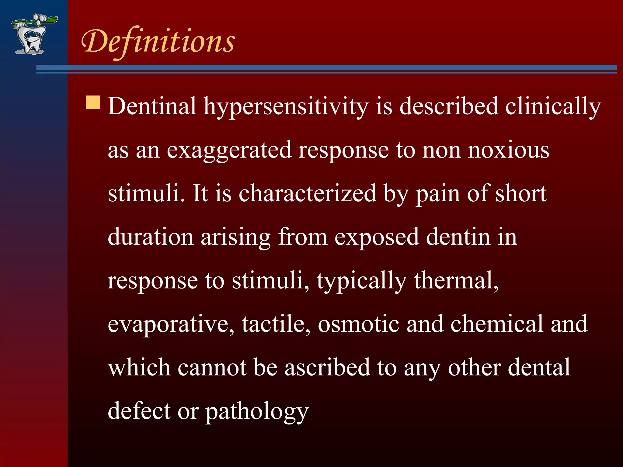 Dentinal hypersensitivity | PPT